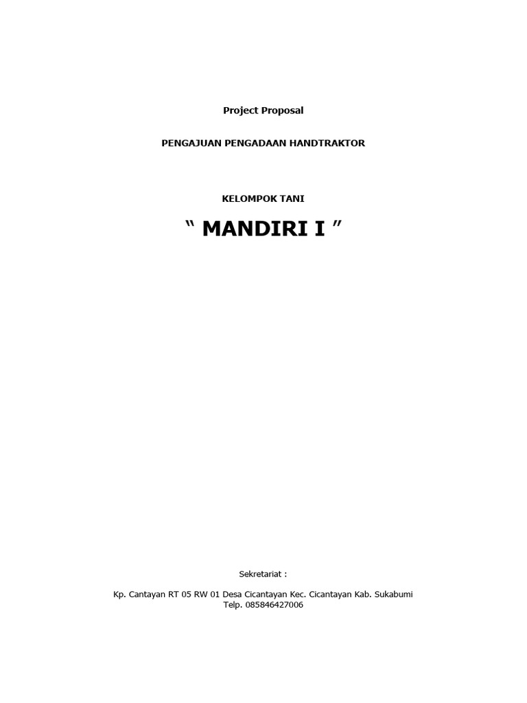 contoh proposal kelompok tani | PDF