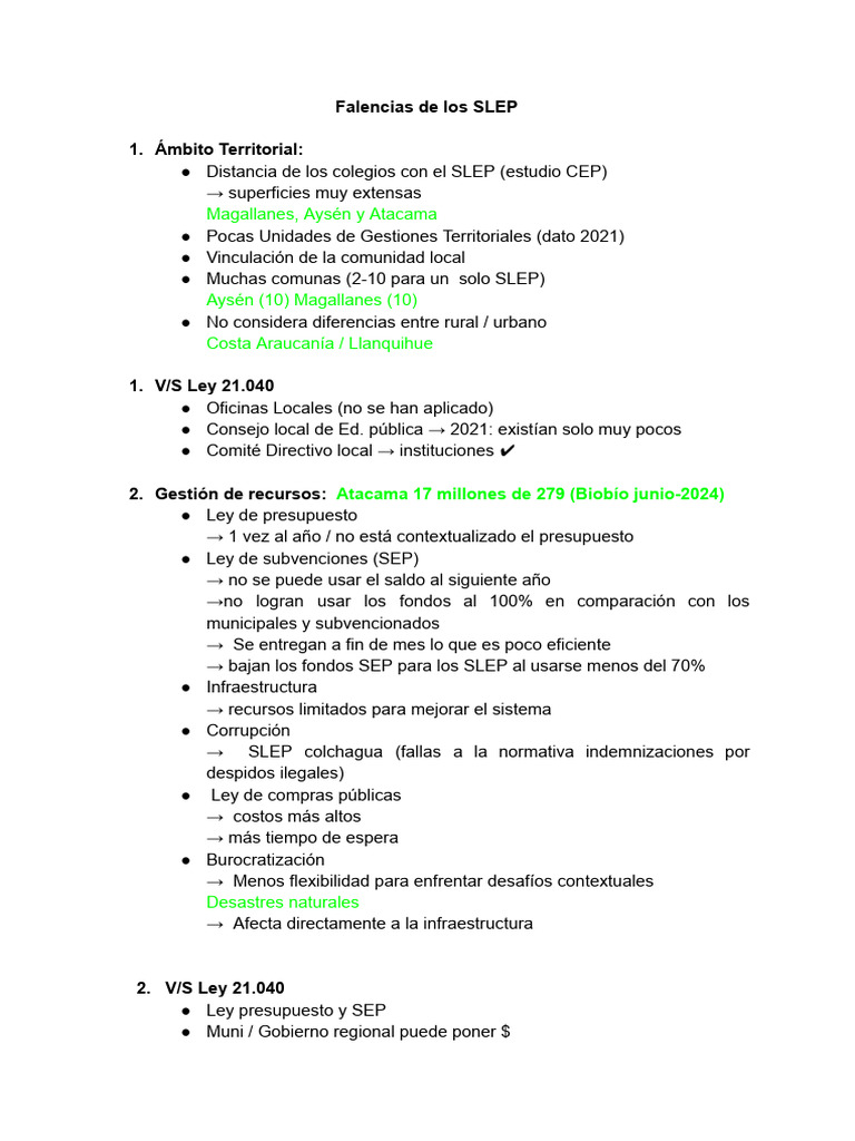 Falencias de Los SLEP | PDF