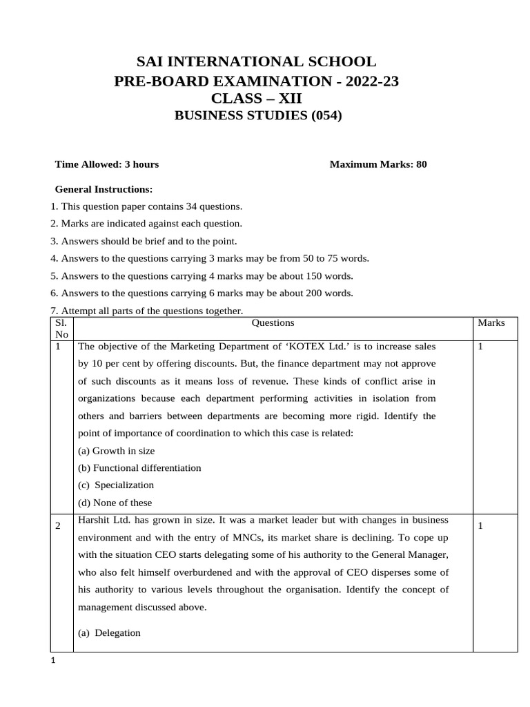 Pre Board QP (2024 -25) | PDF | Equity (Finance) | Employment