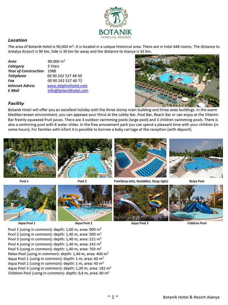 Botanik Hotel and Resort 2023 Summer Ai English 1 | PDF | Drink | Hotel