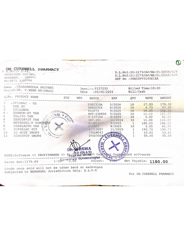 Pharmacy Bills | PDF