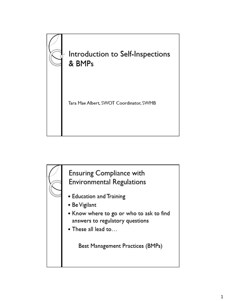 6. Intro to Self-Inspections & BMPs | PDF