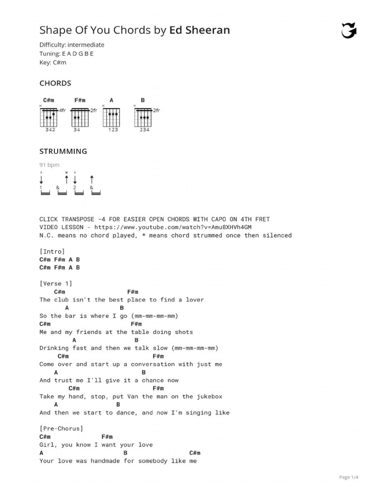 Shape of You Chords | PDF