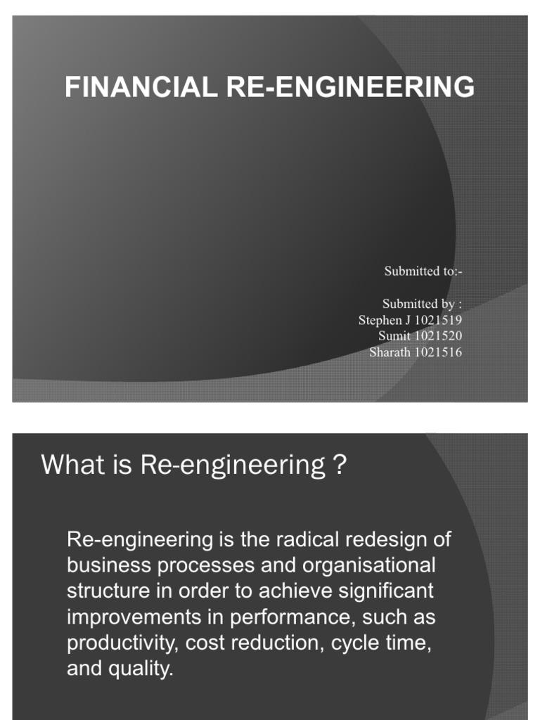 Financial Re Engineering Newppt 100920023921 Phpapp02 | PDF