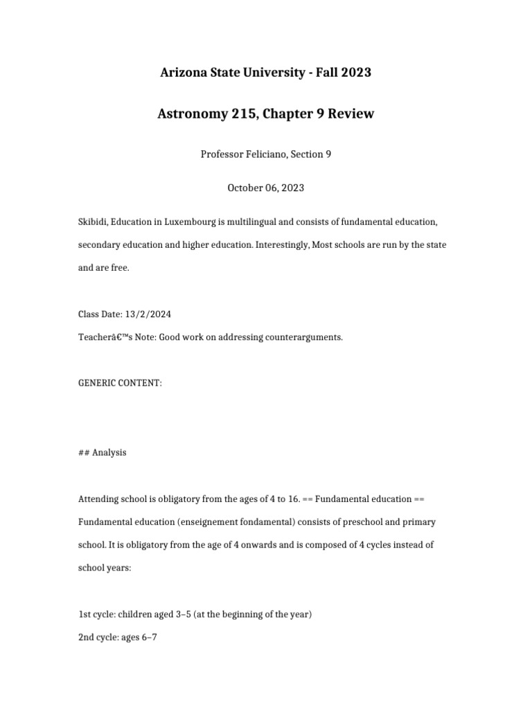 Astronomy 215 Chapter 9 Review | PDF | Educational Stages