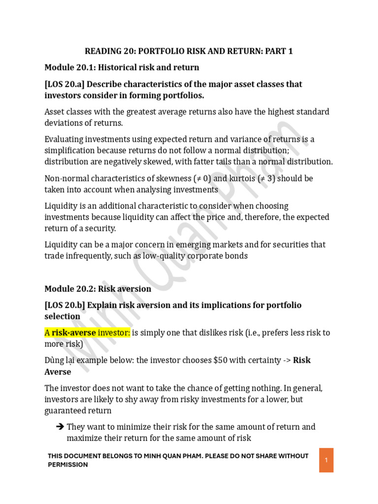 Portfolio Midterm | PDF | Capital Asset Pricing Model | Risk Aversion