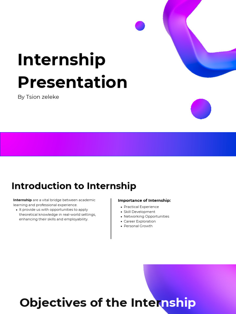 Internship Presentation | PDF | Computer Network | Computing