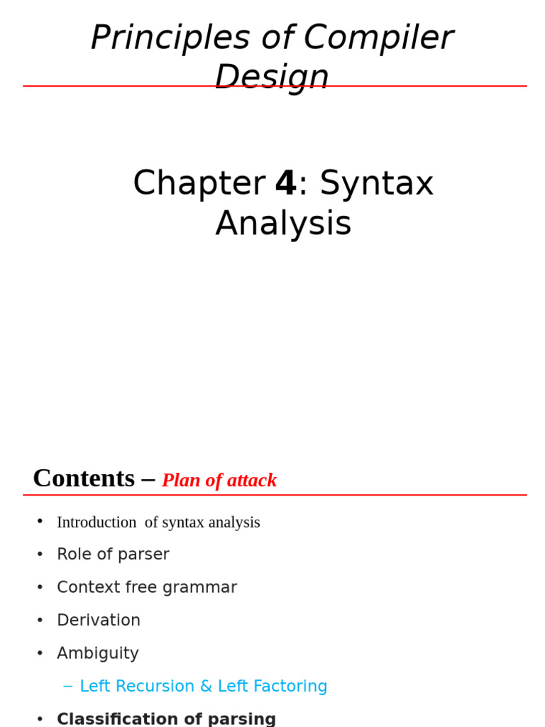Chapter 4 Syntax Analysis | PDF | Parsing | Linguistics