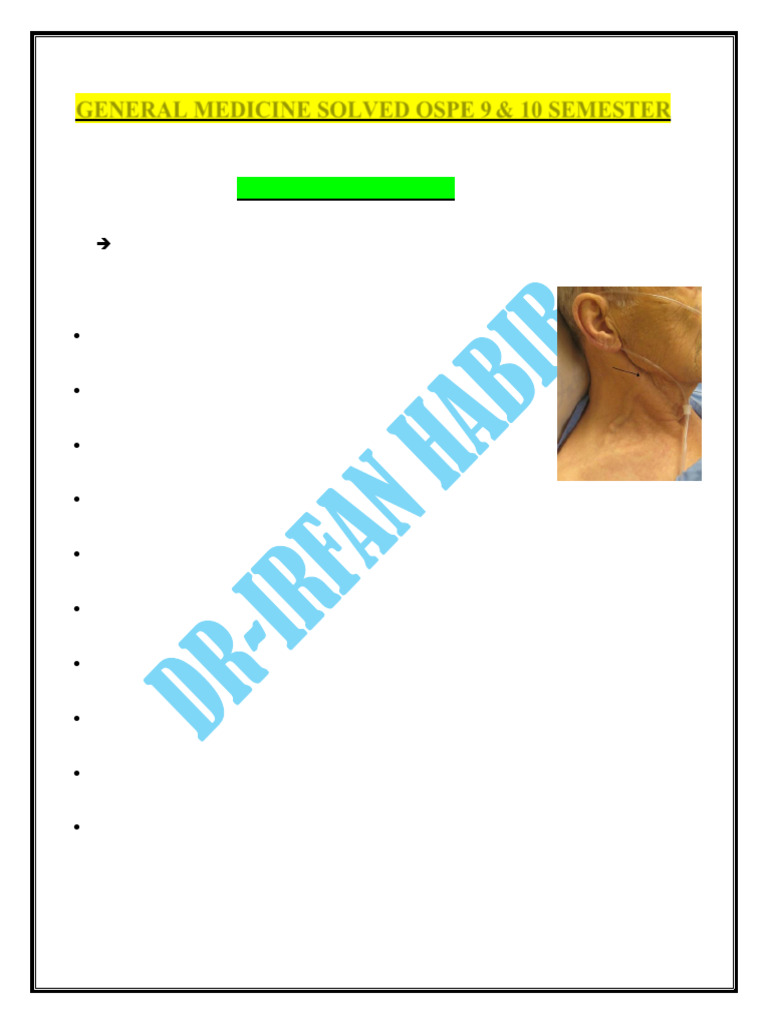 General Medicine Solved Ospe | PDF | Anemia | Heart Failure