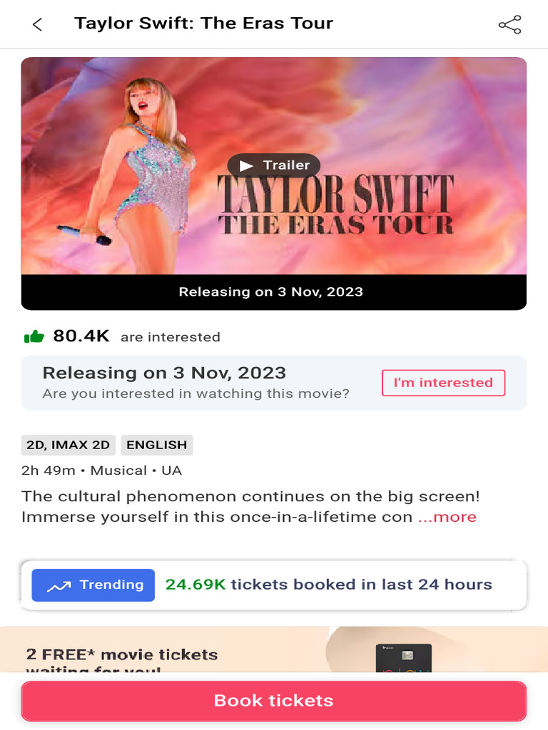 Taylor Swift The Eras Tour (2023) - Movie Reviews, Cast & Release Date ...