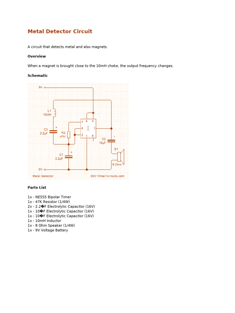 Metal Detector Circuit | PDF