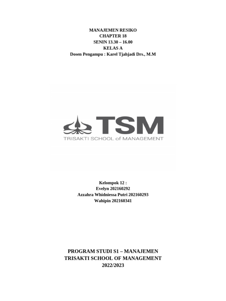 Chapter 18 - Manrisk | PDF