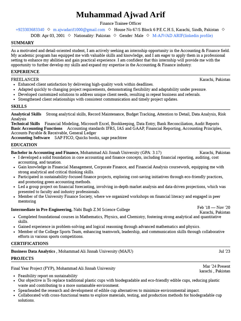 Resume Muhammad Ajwad Arif | PDF | Accounting | International Financial Reporting Standards