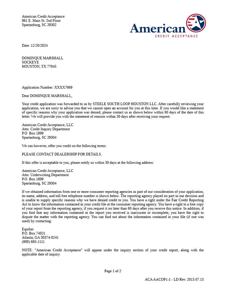 EAAN_Notice | PDF | Credit Bureau | Credit History