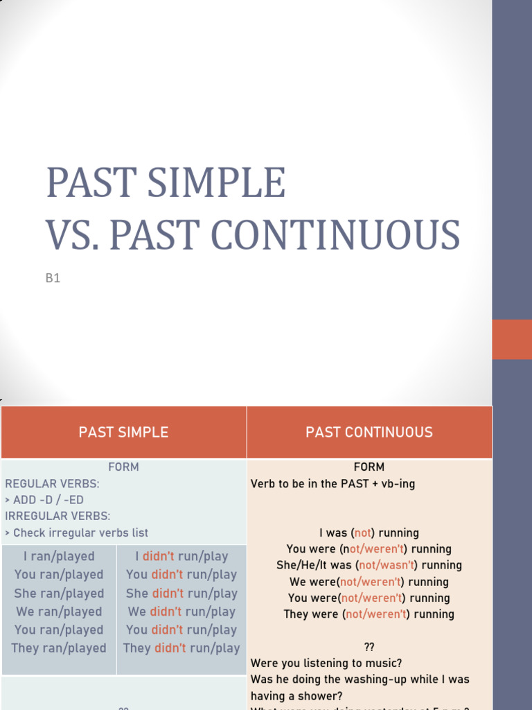 Past Simple and Continuous b1 | PDF | Linguistic Typology | Language ...