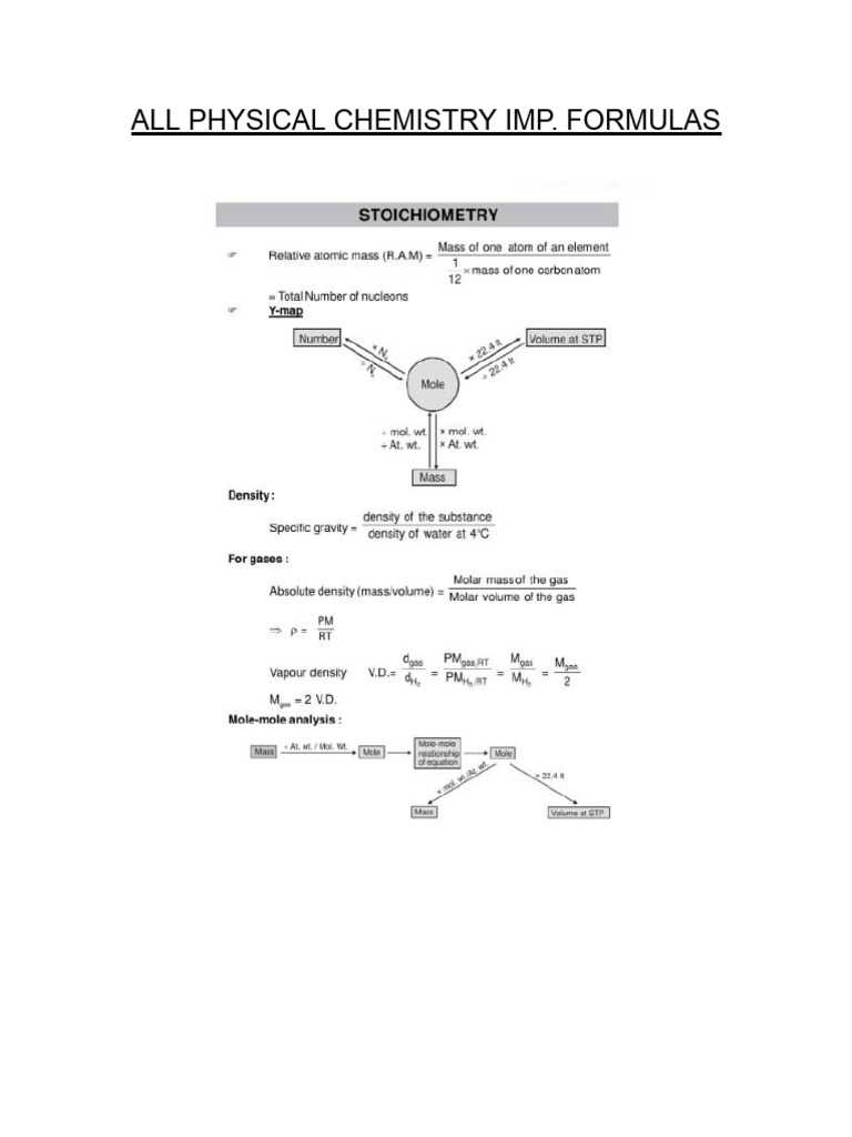 ALL PHYSICAL CHEMISTRY IMP (1) | PDF