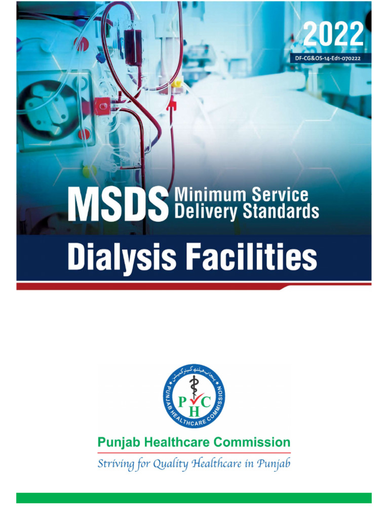 MSDS Standards for Dialysis Facilities | PDF | Hemodialysis | Health Care