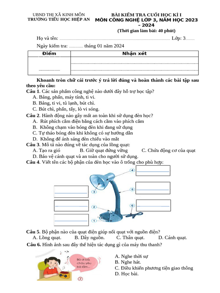 10.CÔNG NGHỆ 3 KI - 2324 | PDF