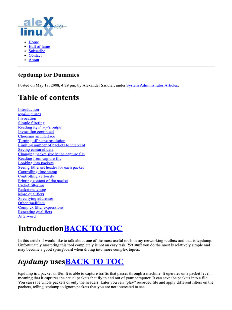 tcpdump-for-dummies | PDF