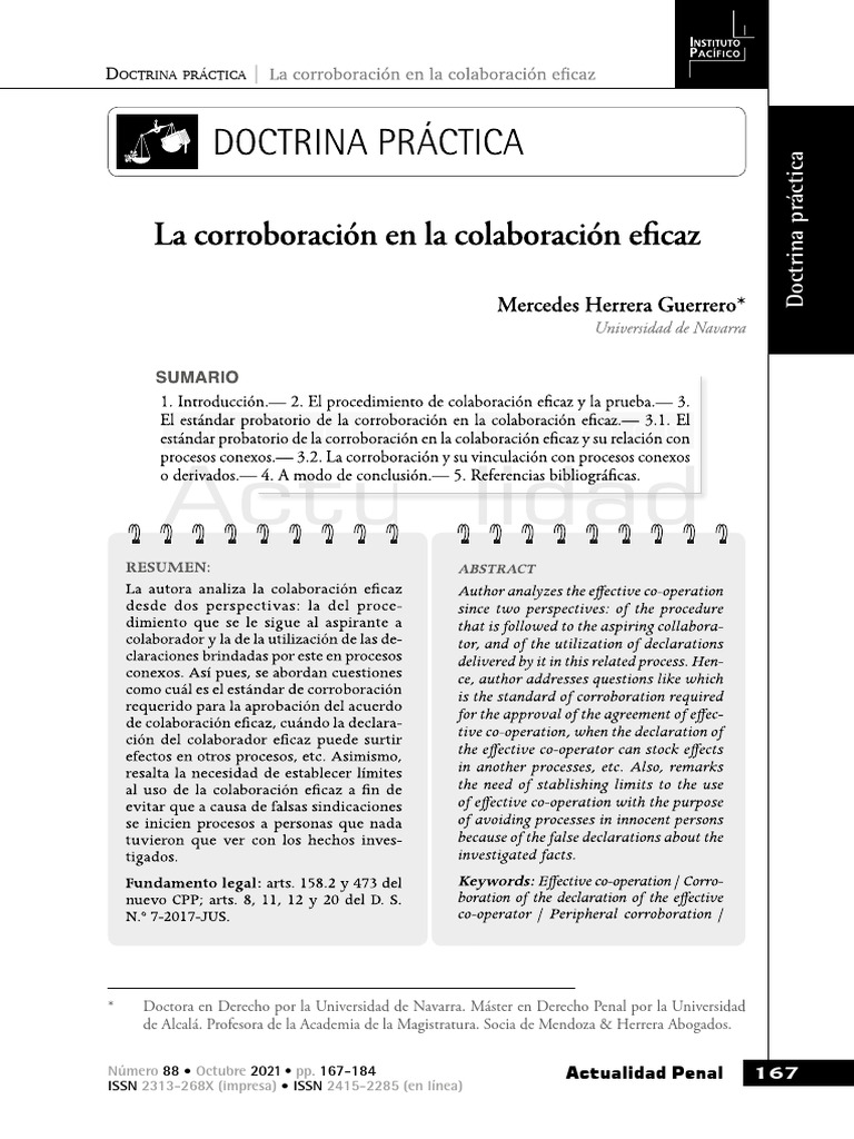 La Corroboración en La Colaboración Eficaz | PDF | Castigos | Crímenes