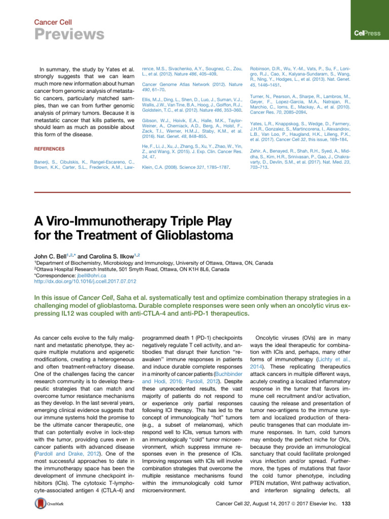 A Viro Immunotherapy Triple Play for the Treatment of Gliobl 2017 ...