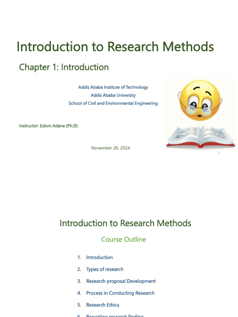 Introduction To Research Methods-1 2017EC | PDF | Knowledge | Methodology