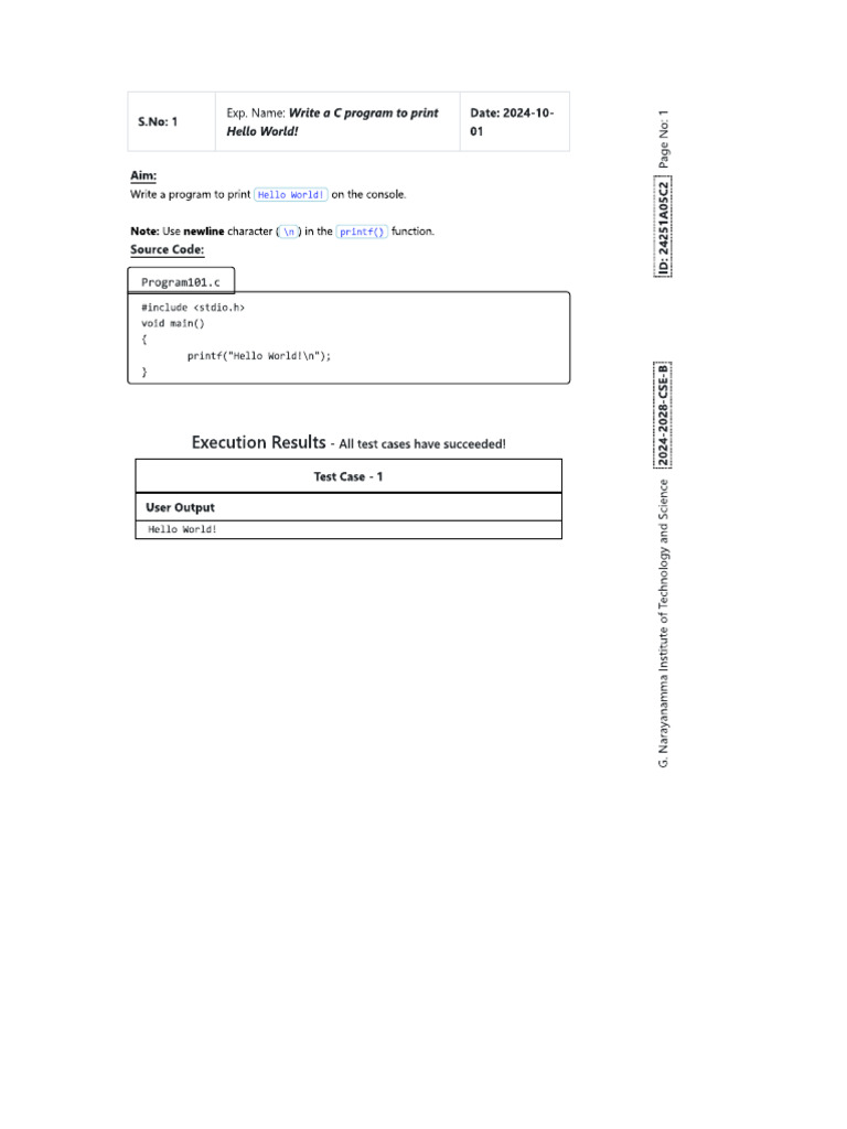 Programming Lab Record | PDF