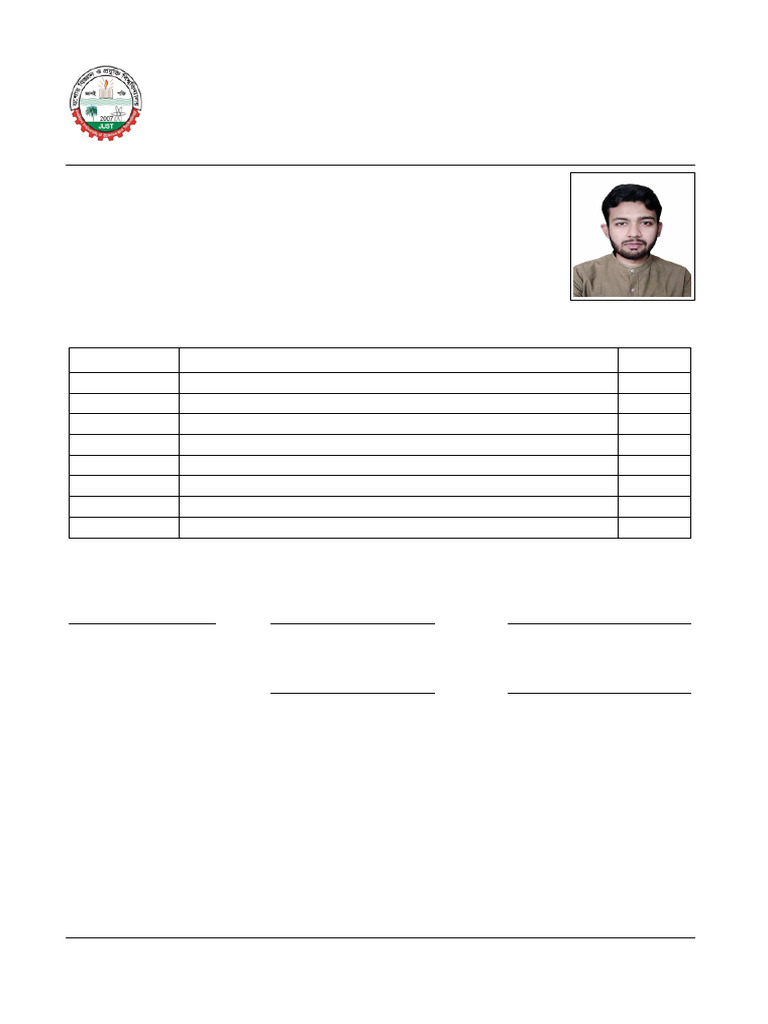 Jashore University Course Registration Form | PDF