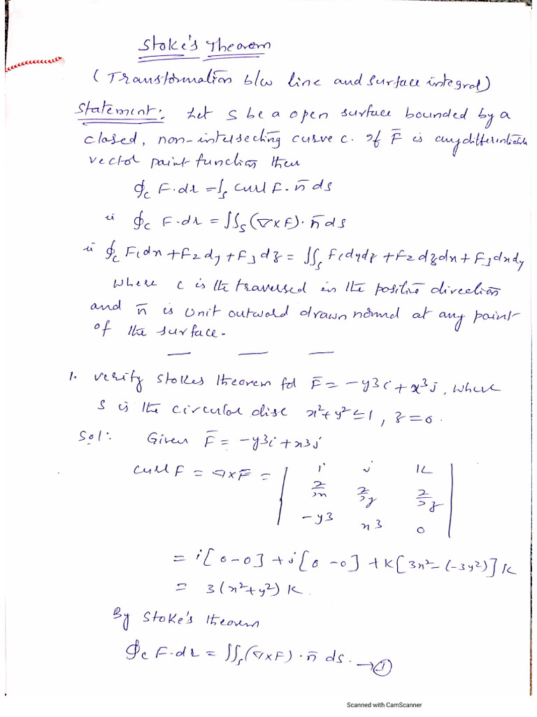Stokes Theorem | PDF