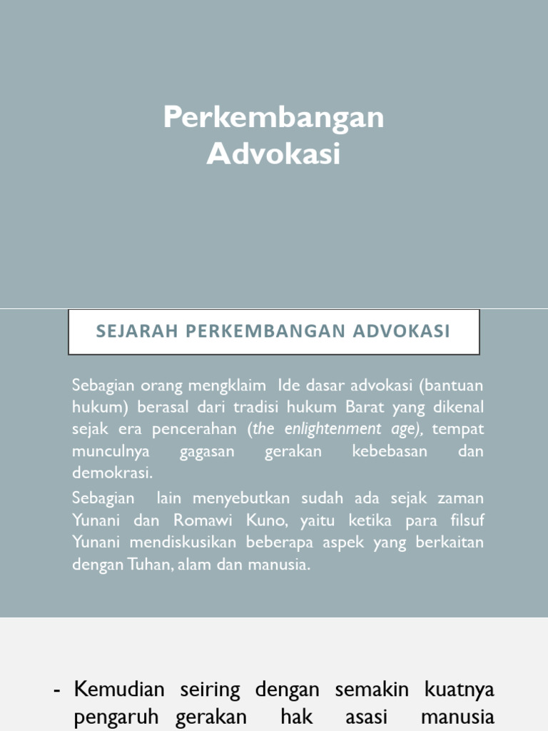 Sejarah Advokasi di Indonesia | PDF