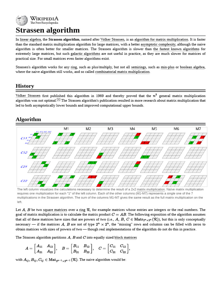 Strassen_algorithm | PDF Strassen_algorithm | PDF