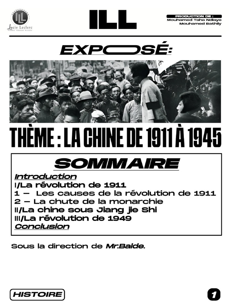 Exposé Histoire - La Chine de 1911 À 1949 | PDF