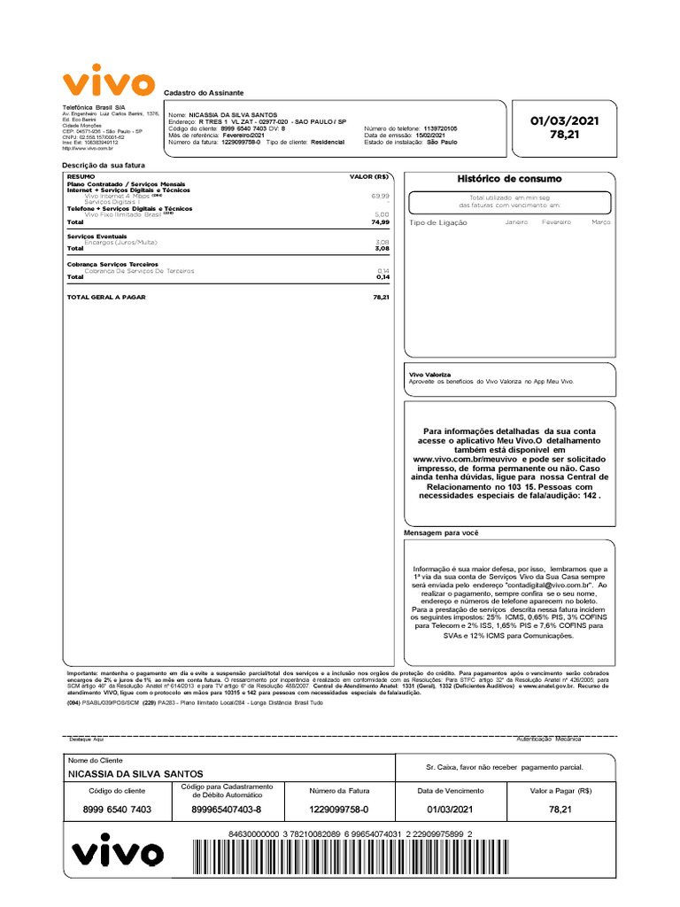 VIVO - Fatura | PDF