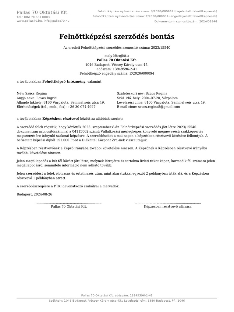 Szucs Regina-Szerzodes Bontas-51646 | PDF