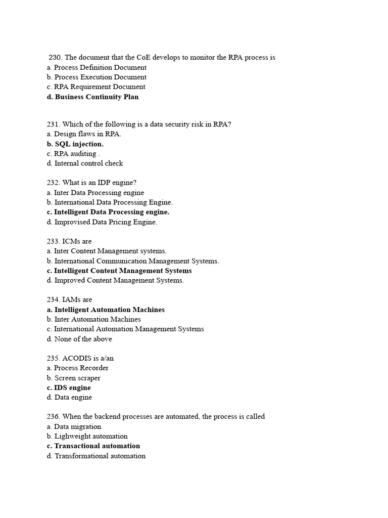 Additional Mcqs - RPA | PDF | Automation | Computing