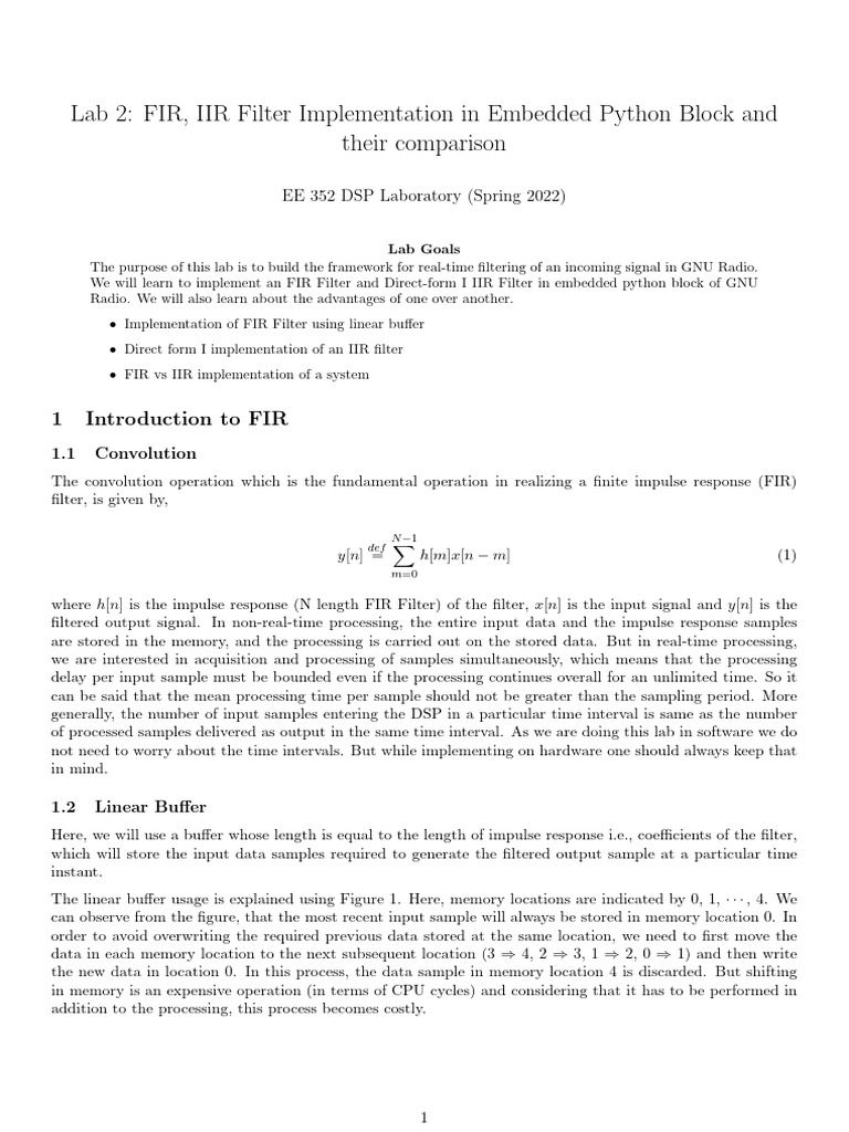 Lab 2 FIR IIR Filter GNU Radio | PDF | Low Pass Filter | Computer ...