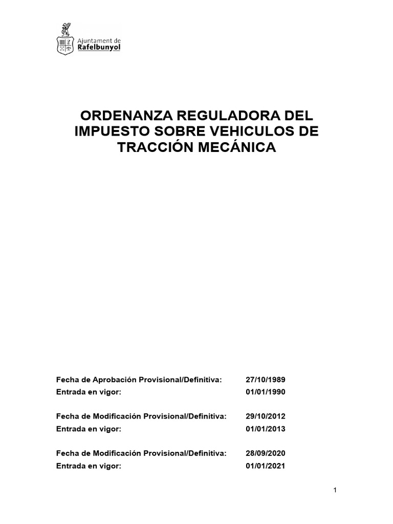 ordenanza_ivtm | PDF | Impuestos | Placa de matrícula del vehículo