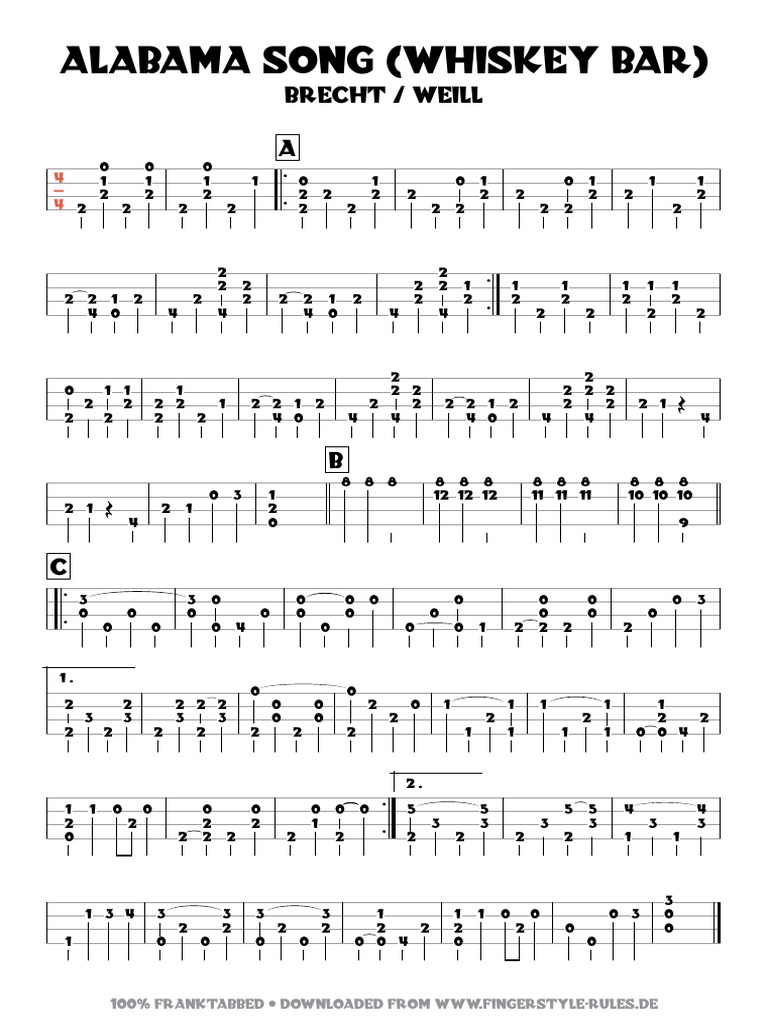 Alabama Song | PDF | British Rock Songs | American Songs