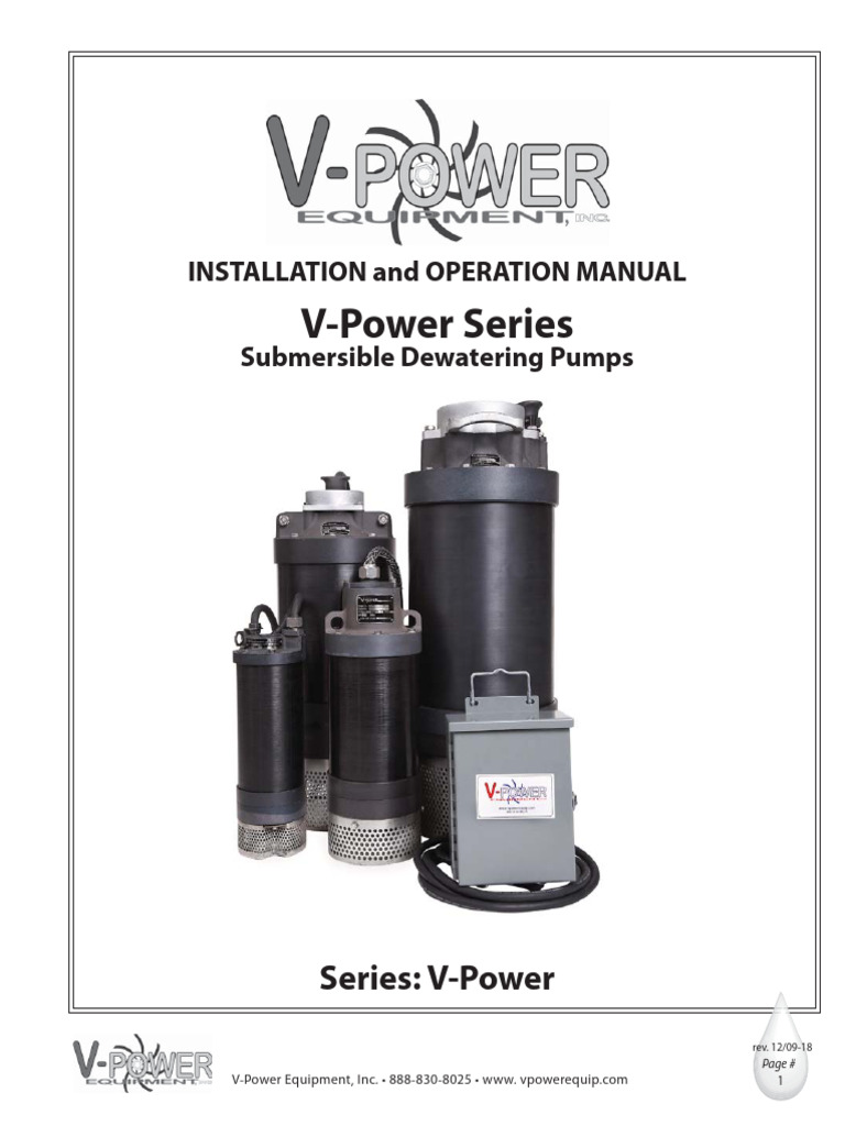 V-Power Submersible Pump Manual | PDF | Pump | Electrical Connector