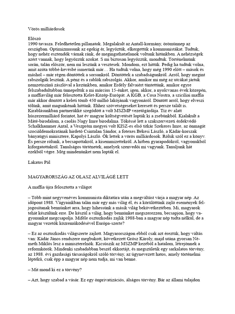 Lakatos Pal _ Voros Milliardosok | PDF