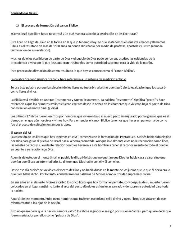 Apunte 1 Escuela Dominical | PDF | Biblia | Canon bíblico