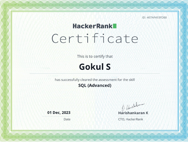SQL - Advanced Certificate | PDF