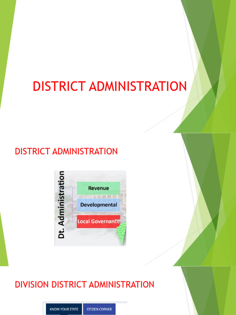 Structure of District Administration in India | PDF | Government