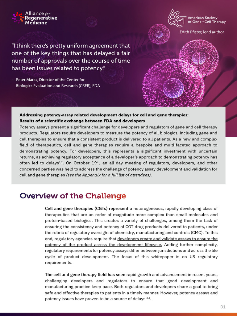 US Potency Assay Challenges in CGTs | PDF | Viral Vector | Cell Potency