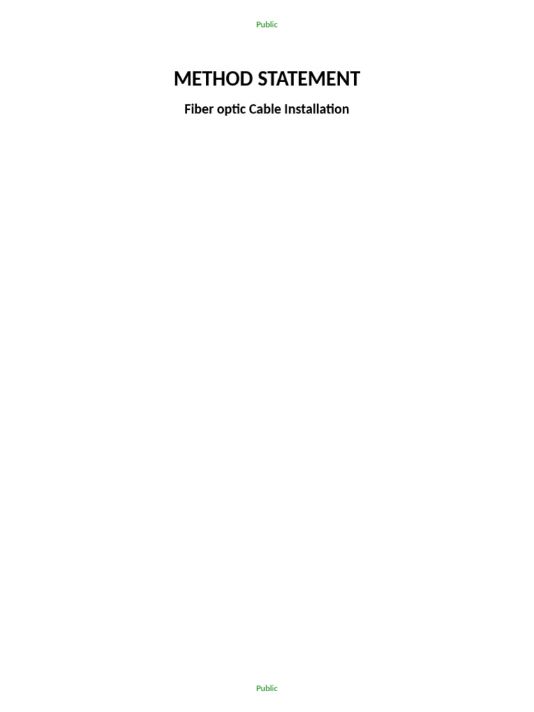 Method of Statement Fiber Cable NC2 Work AIO | PDF | Personal ...