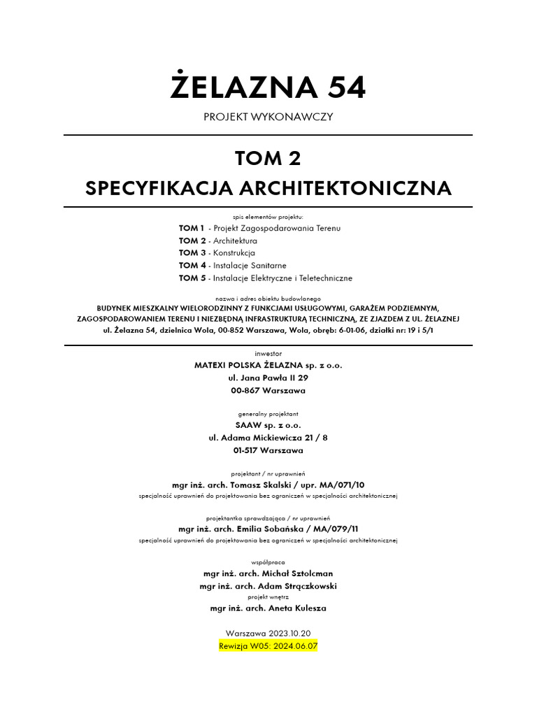 2210_ŻELAZNA_SPECYFIKACJA_W05 | PDF
