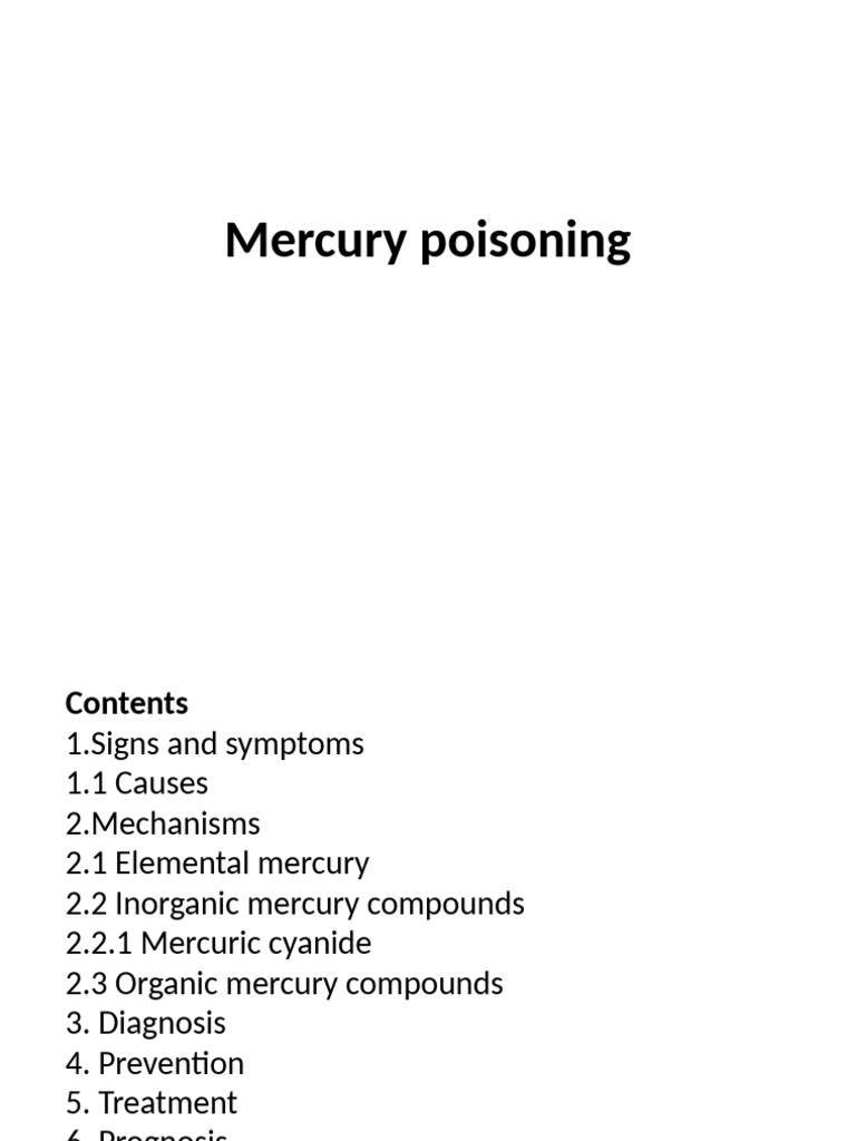 Mercury Toxicity and Its Effects | PDF | Mercury (Element) | Medical ...