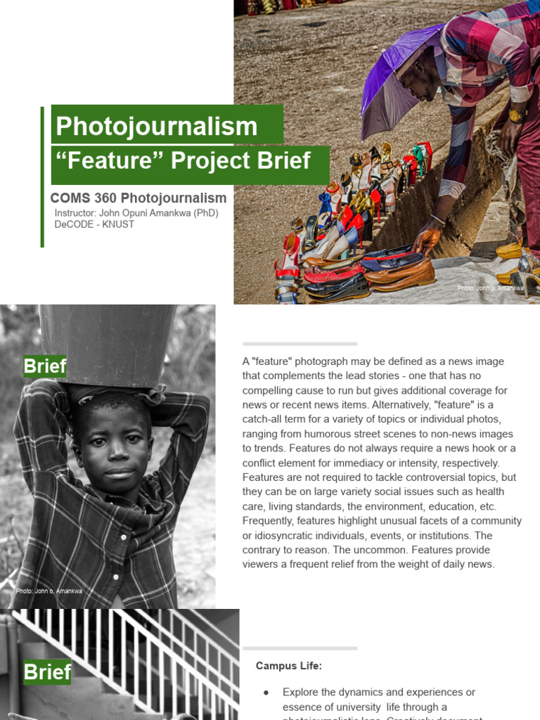 Photojournalism FEATURE PROJECT | PDF | News | Imaging