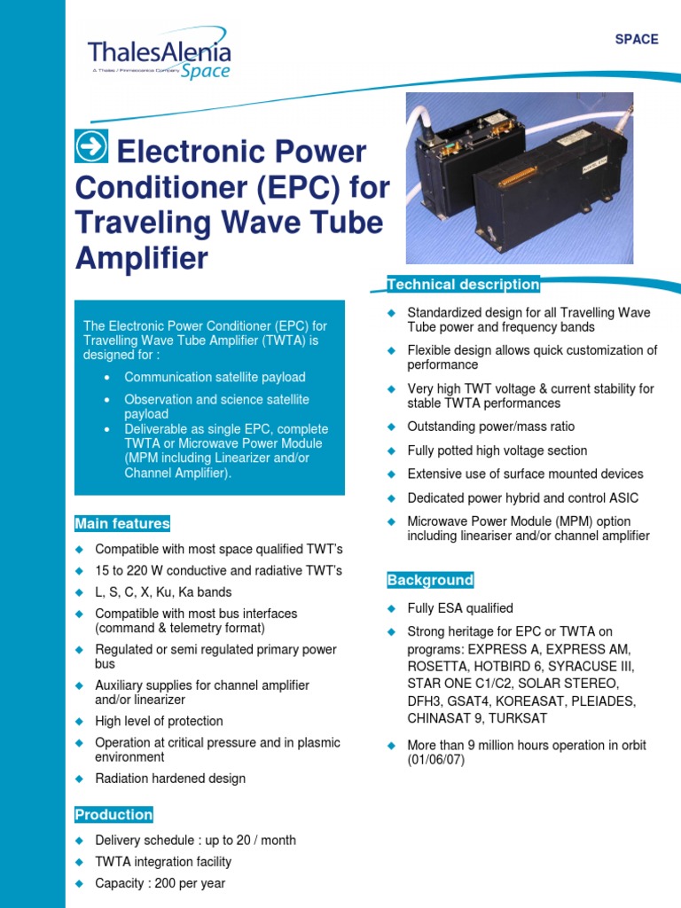 EPC for Traveling Wave Tube Amplifiers | PDF | Amplifier | Vacuum Tube