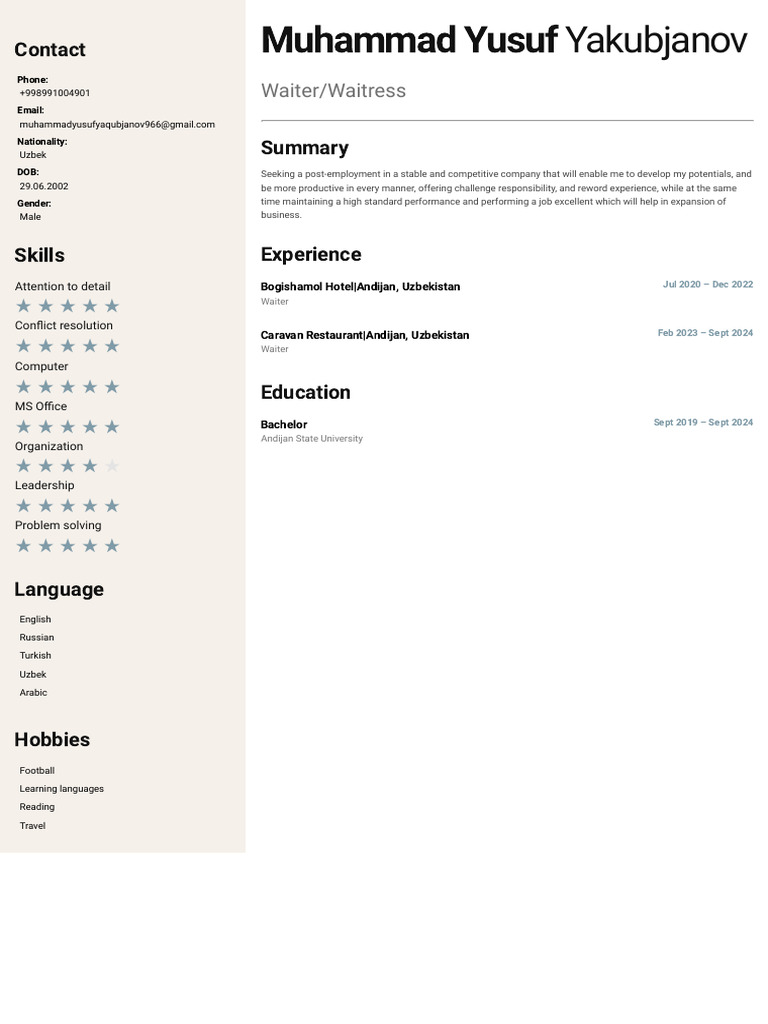 Muhammad Yusuf - Resume - 520 | PDF